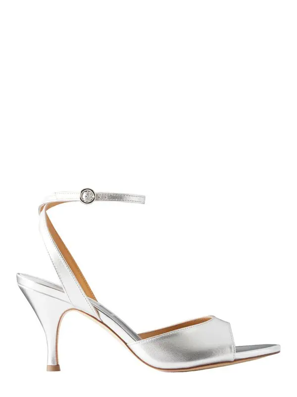 AeydĒ Jada 75 Metallic Leather Sandals - Silver
