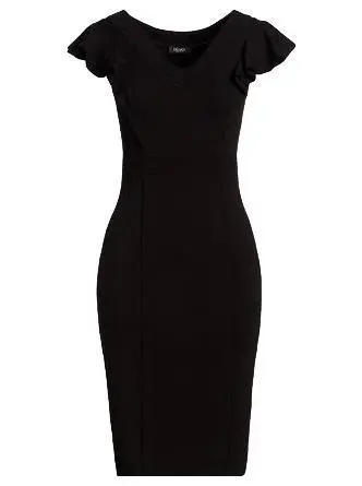Liu Jo Ribbed Jersey Bodycon Midi Dress - Black