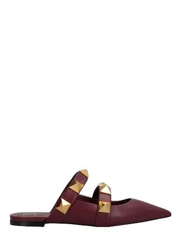 Valentino Garavani Mules & Clogs Burgundy Soft Leather - Red