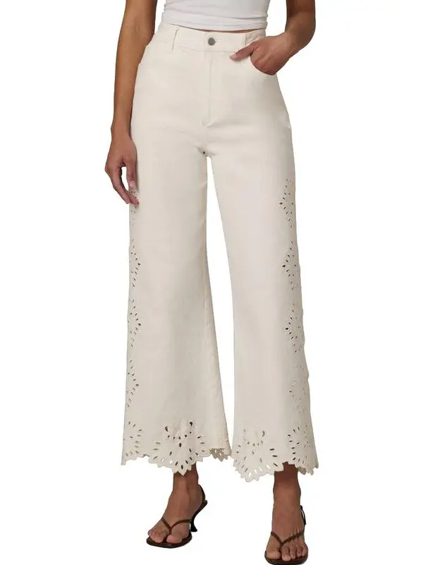 Joe's Jeans The Mia Embroidered High-waist Jeans - Ecru Floral