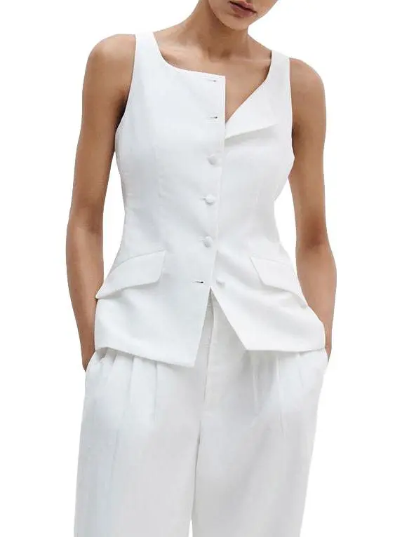 Rag & Bone Lola Boat Neck Vest - White