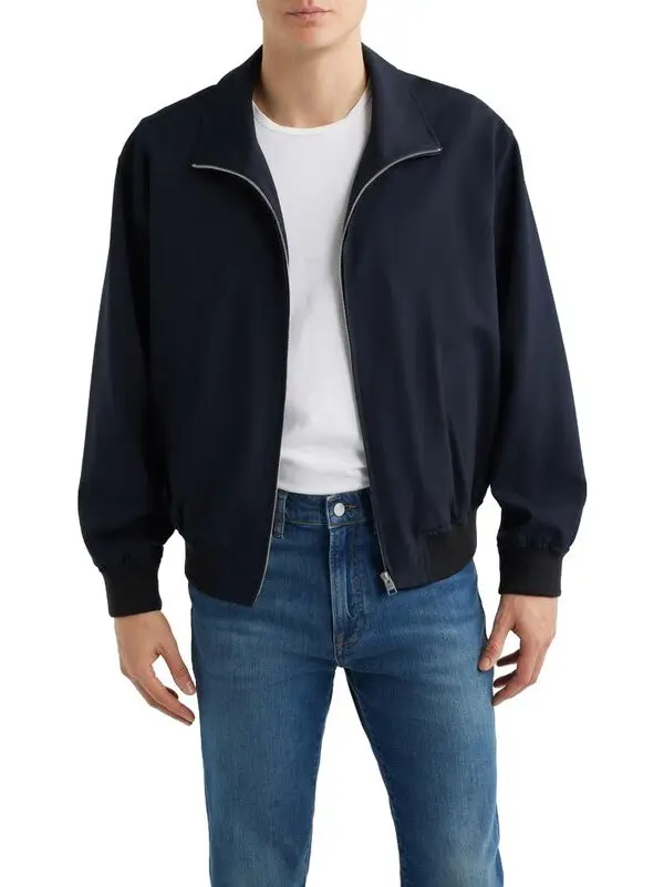FRAME Wool Zip Jacket - Dark Navy