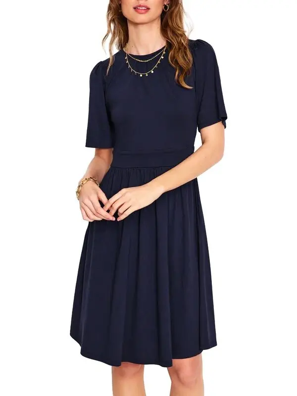 Boden Cotton Blend Jersey Dress - Navy