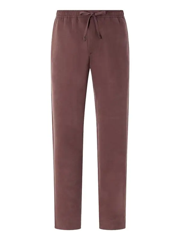 Canali Straight-leg Lyocell Drawstring Trousers - Burgundy
