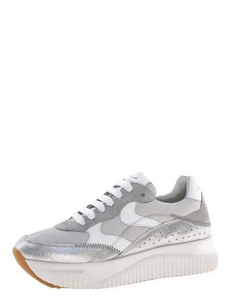 VOILE BLANCHE Lana Fresh Metallic Sneakers - Silver Grey