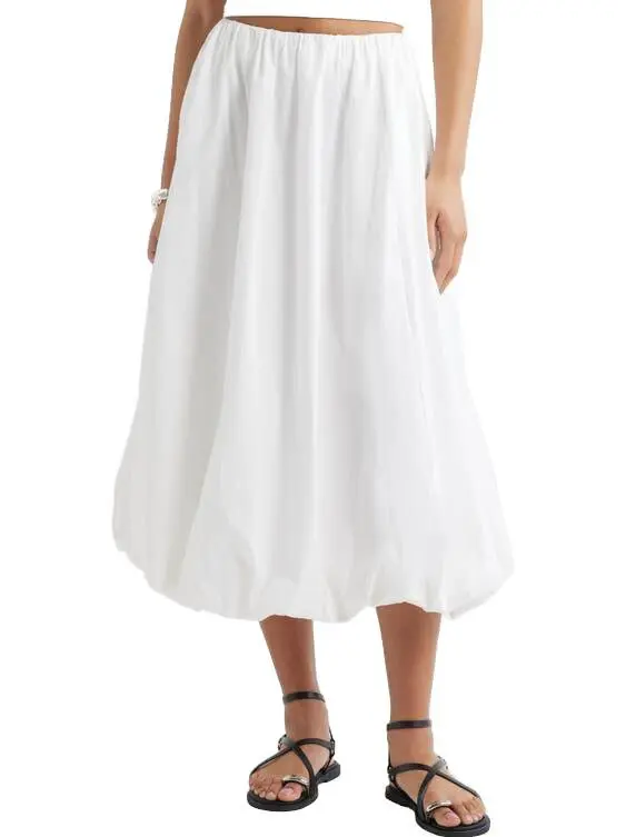 OPEN EDIT Bubble Hem Midi Skirt - White
