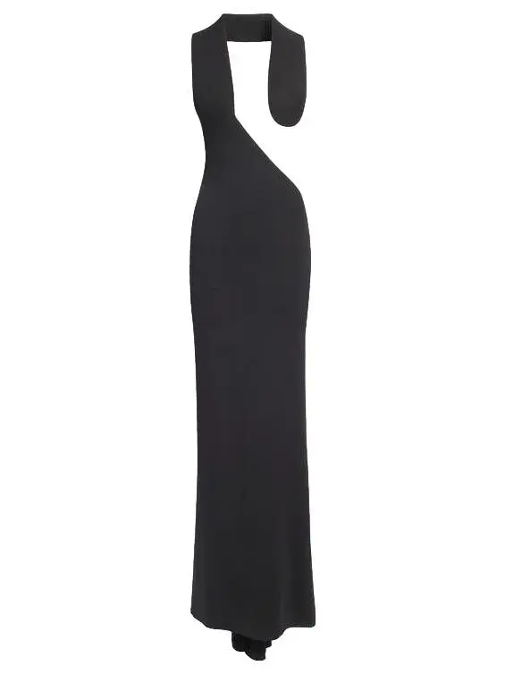 TOM FORD Asymmetric Jersey Gown - Black