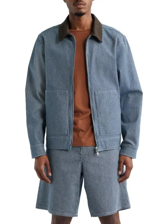 LES DEUX Robert Stripe Jacket - Dark Navy