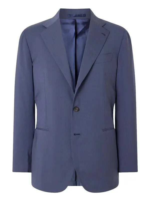 J. MUESER Virgin Wool Suit Jacket - Blue