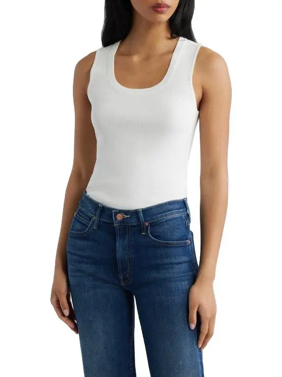 Mango Sleeveless Ribbed Knit Top - Ecru