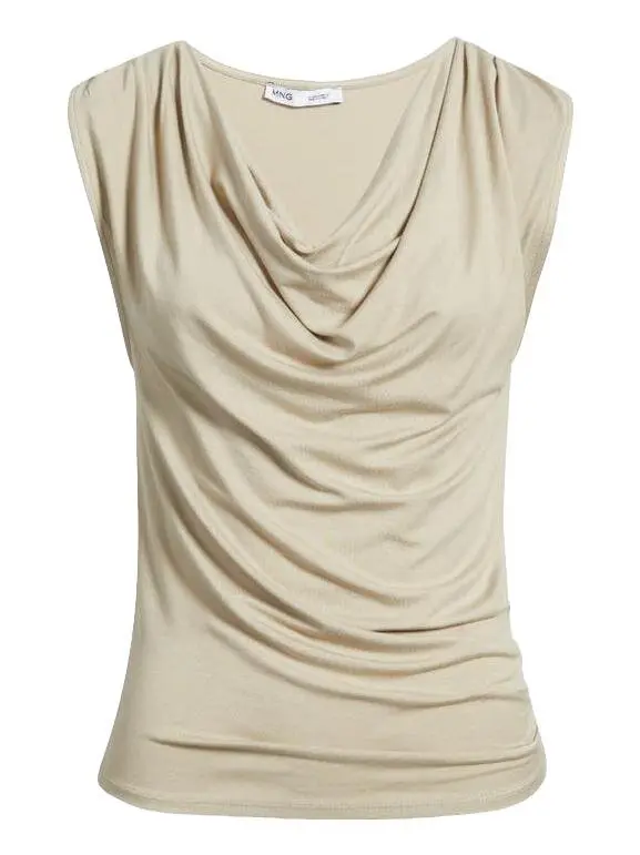 Mango Cowl Neck T-shirt - Light/pastel