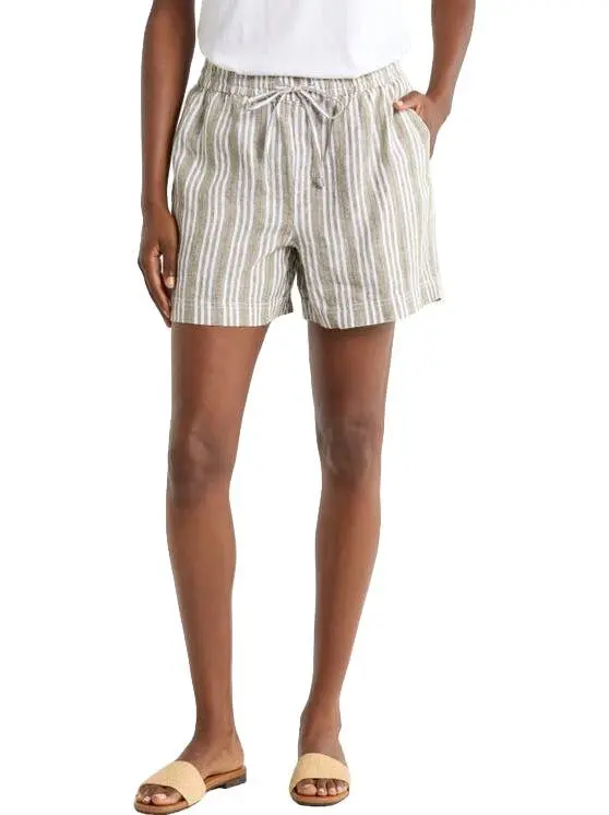 Tommy Bahama Beach Breeze Dobby Linen Striped Shorts - Sea Clay
