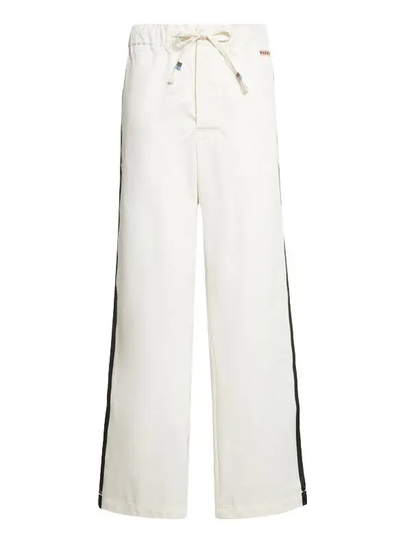 Marni Contrast Stripe Wide Leg Track Pants - 00w01 Lily White