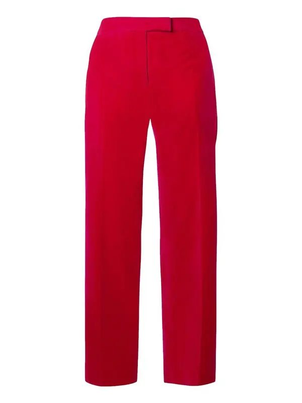 TOM FORD Satin-trimmed Cotton-velvet Straight-leg Pants - Fuchsia