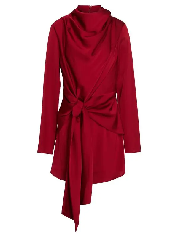 NICHOLAS Draped Satin-crepe Mini Dress - Claret