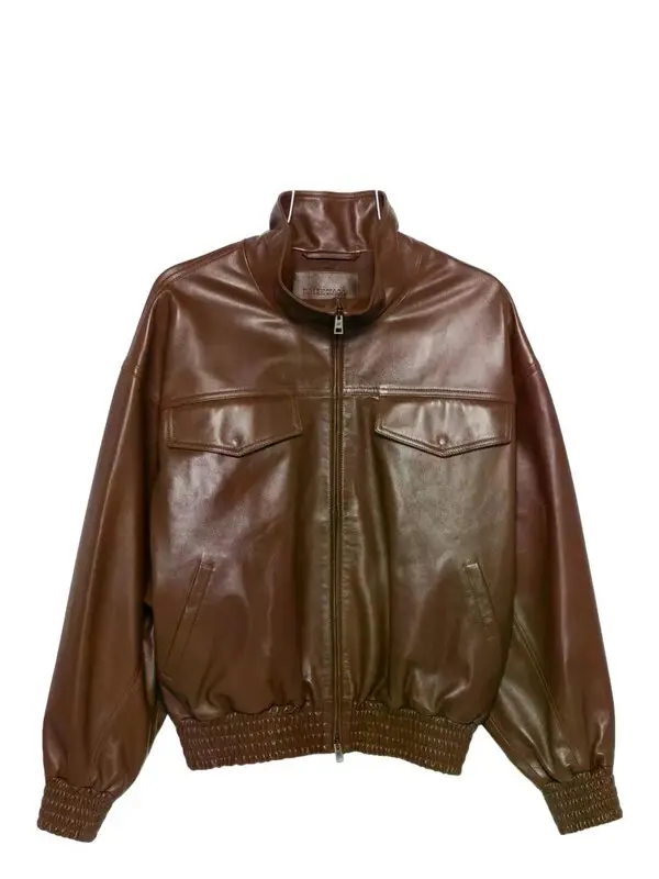 Balenciaga High-neck Zip-up Jacket - Brown