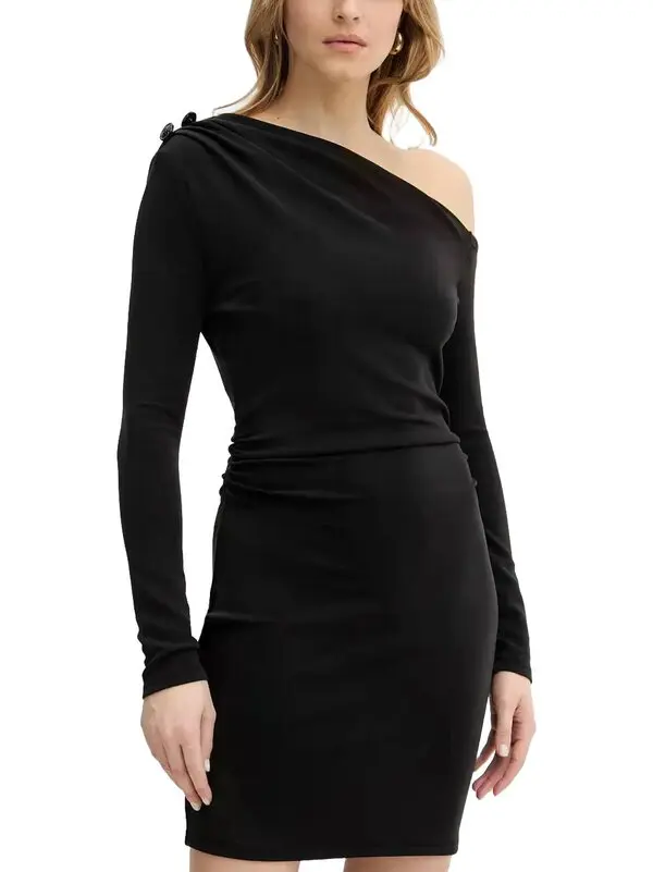 Guess Button One-shoulder Dress - Black