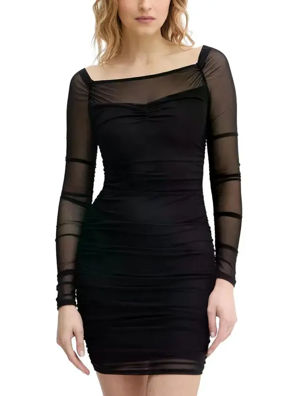 Guess Long-sleeve Mesh Dress - Black