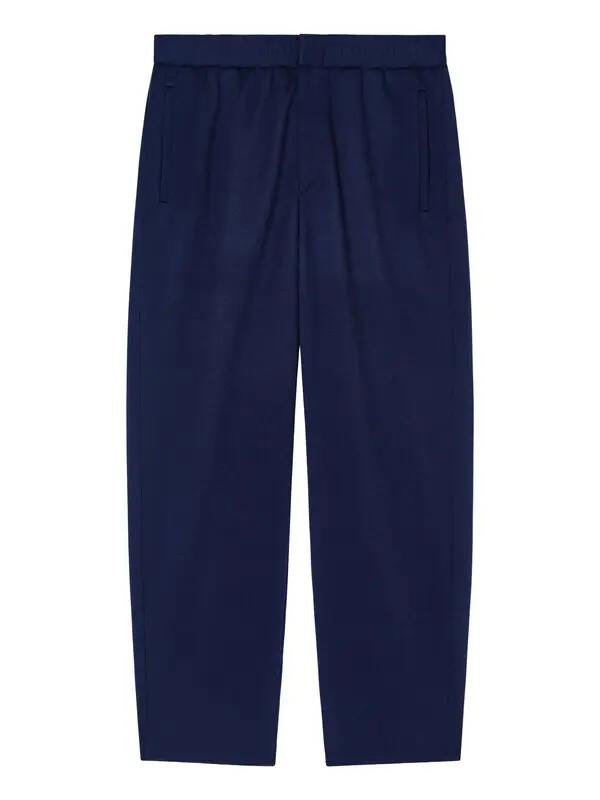 Giorgio Armani Cashmere Double Jersey Flat-front Trousers - Navy Blue