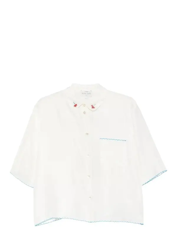 FORTE_FORTE Scallop-trim Shirt - Neutrals