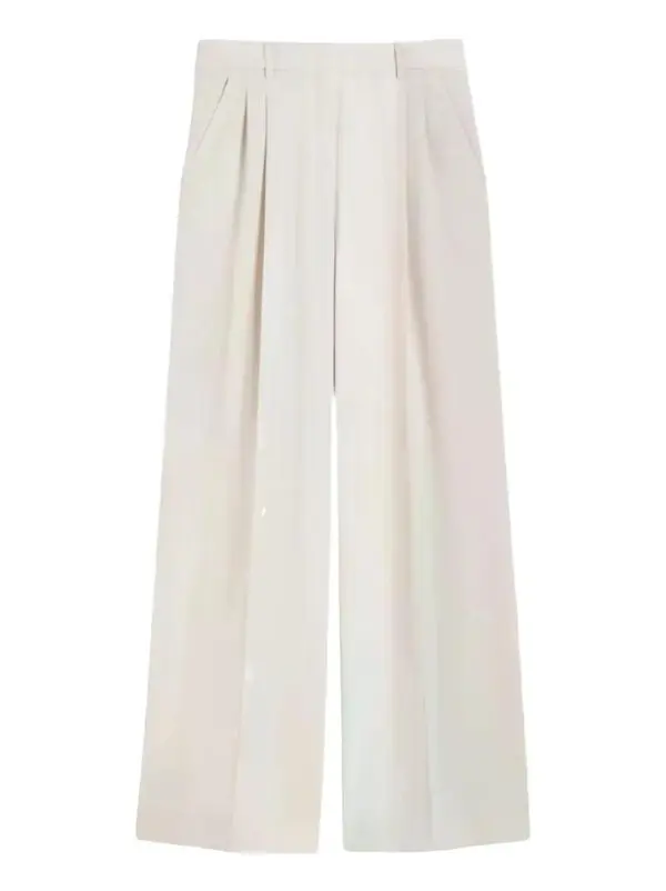 Max Mara Pleated Wide Leg Trousers - Neutrals