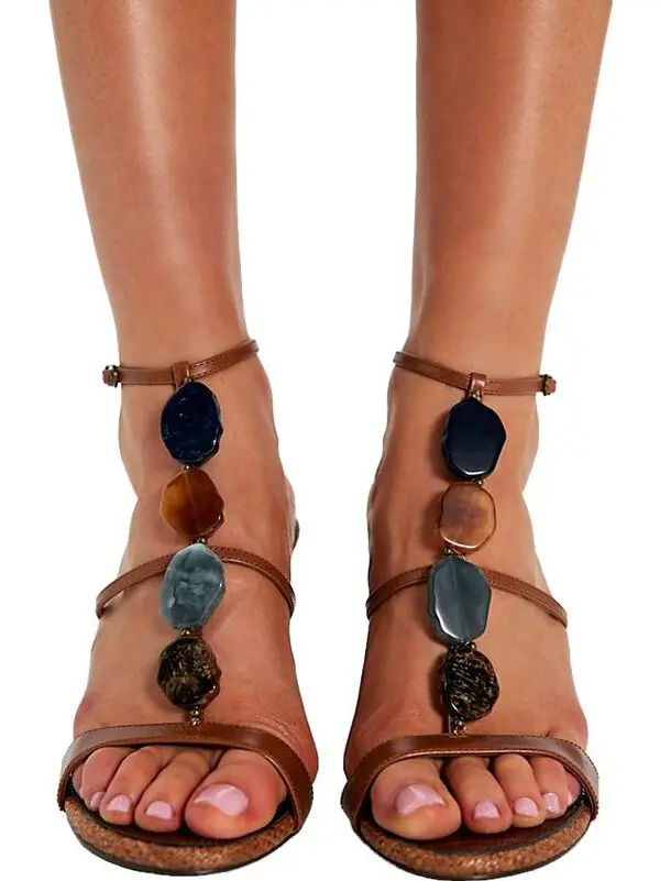 Sam Edelman Massey Wedge Sandals - Rich Cognac