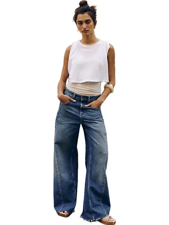 Free People We The Free Alter Ego Wide-leg Jeans - Retrospect