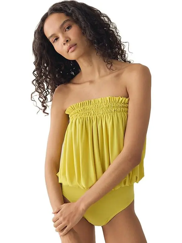 Norma Kamali Strapless Bodysuit - Serene Yellow