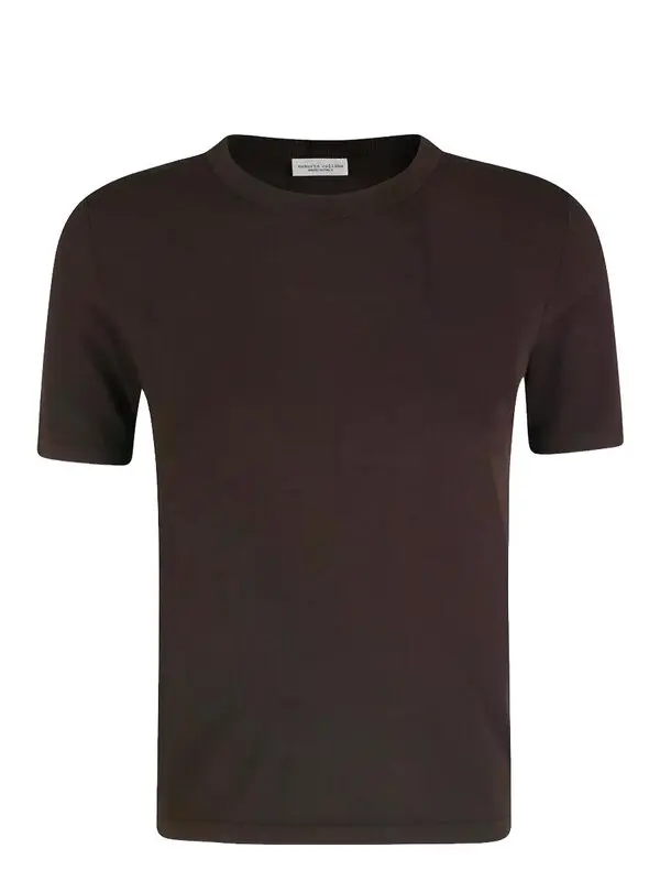 ROBERTO COLLINA Fine-knit T-shirt - Brown