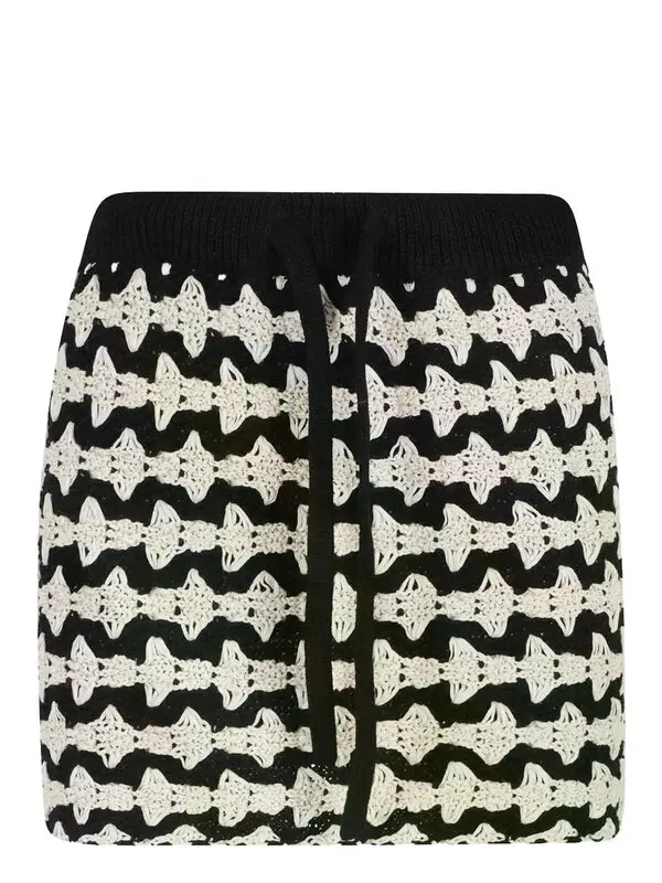 ROBERTO COLLINA Geometric-pattern Mini Skirt - Black
