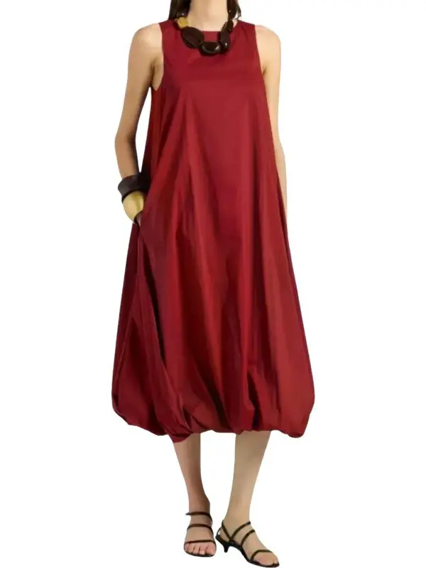 Liviana Conti Jeanne Sleeveless Bubble-hem Dress - Red