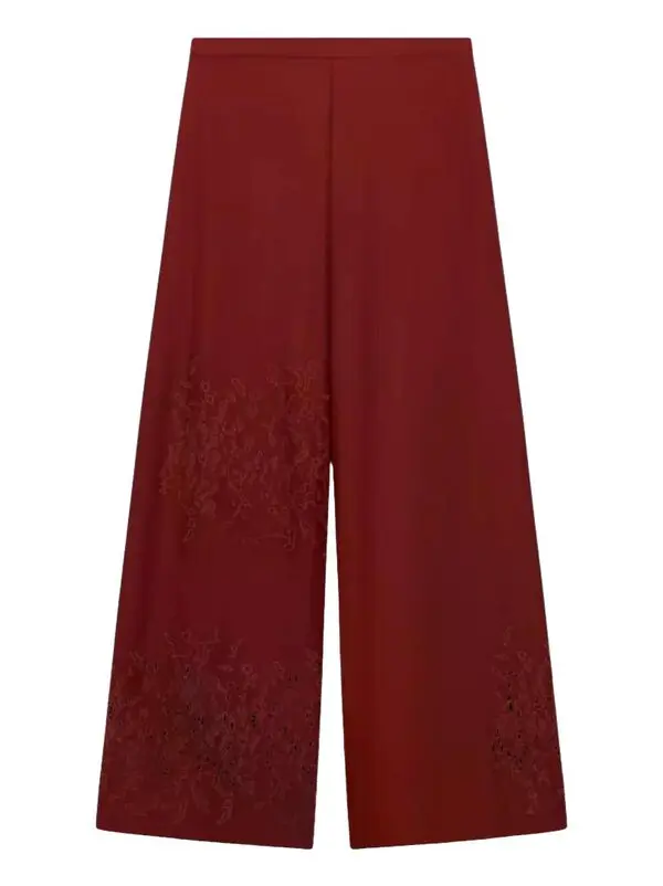 Liviana Conti Embroidered Cut-out Palazzo Pants - Red
