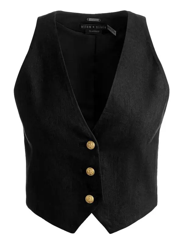 Alice + Olivia Donna Button-fastening Waistcoat - Black