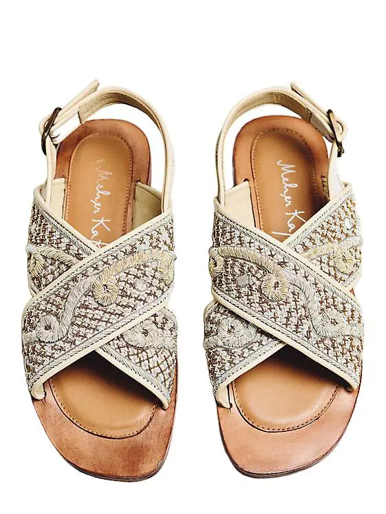 MEHER KAKALIA De Gama Slingback Sandals - White