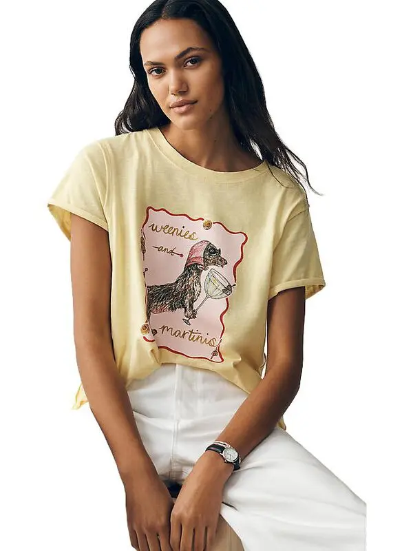 Maeve Nikki Ackerman Caitlin Boxy Tee" T-shirt - Yellow