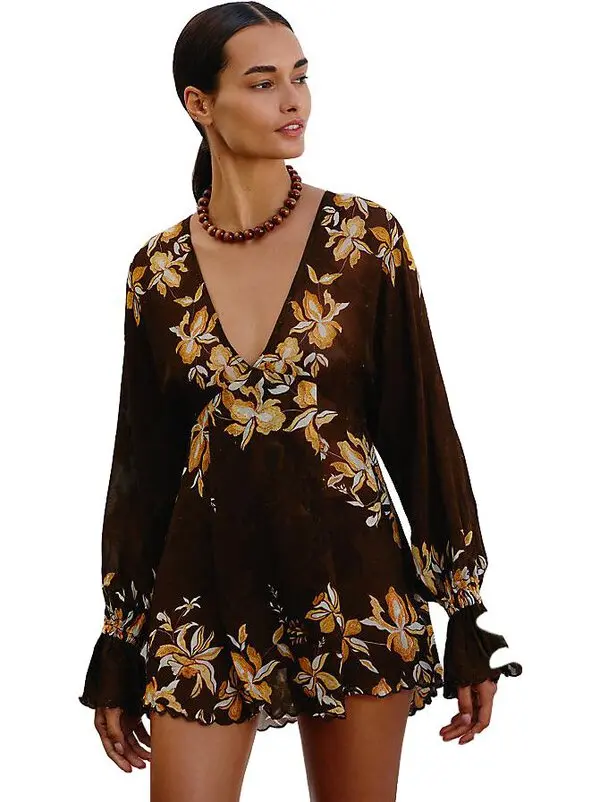 HERMANT & NANDITA Mini Kaftan - Brown
