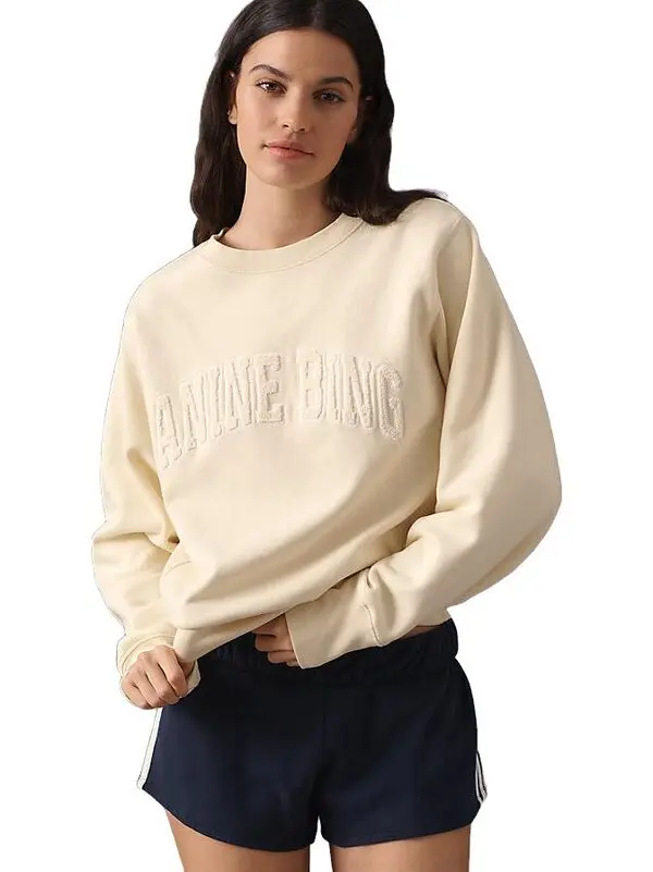 ANINE BING Harry Shrunken Sweatshirt - Cream