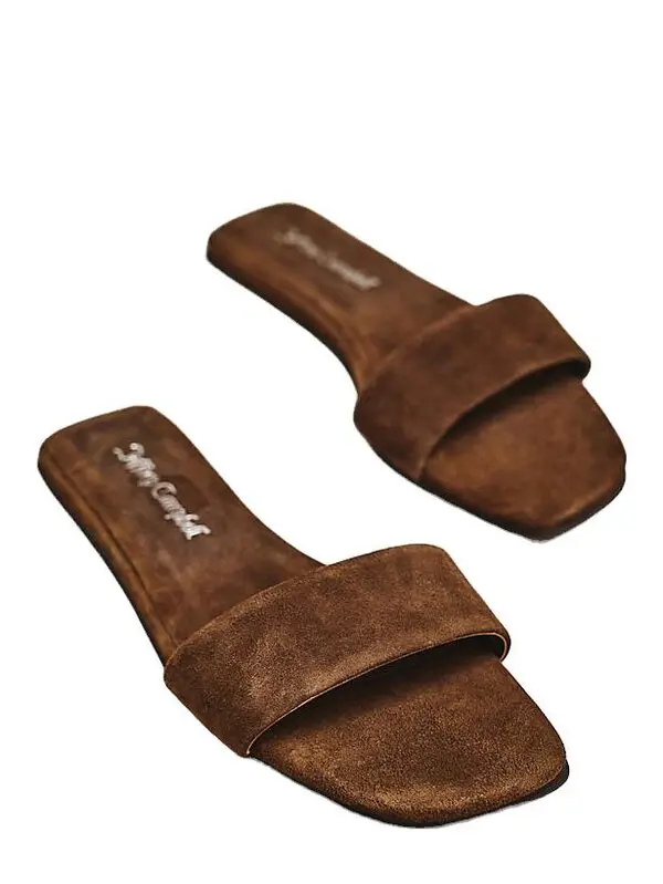 Jeffrey Campbell Vellum-2 Slide Sandals - Brown Suede