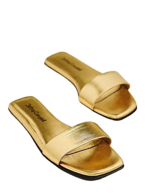 Jeffrey Campbell Vellum-2 Slide Sandals - Gold