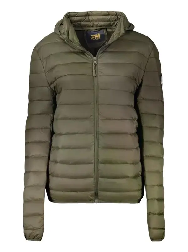 Roberto Cavalli Quilted Hooded Jacket - Green