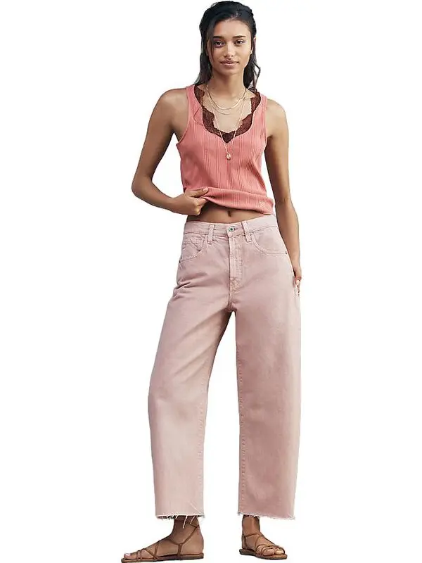 Ag Hattie Cotton Crop High-rise Tapered Jeans - Sulfur Sparkling Rose