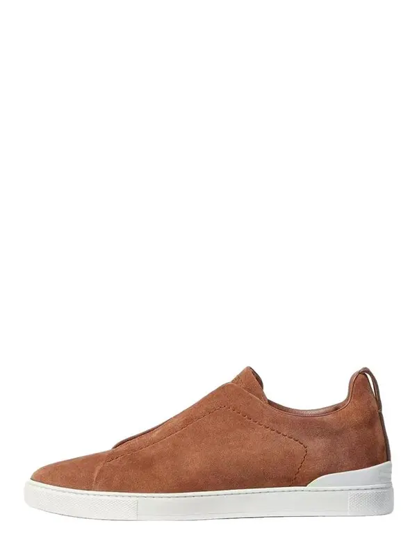 Zegna Triple Stitch Slip-on Sneakers - Brown