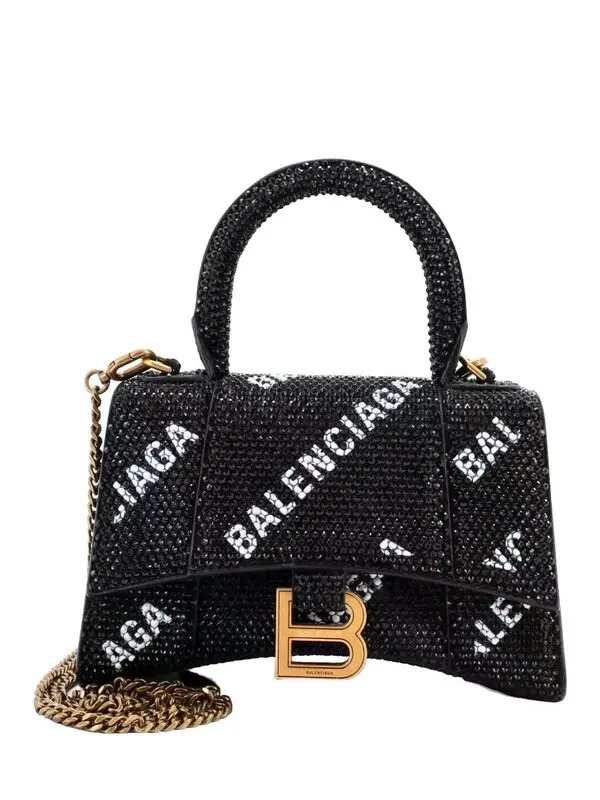 Balenciaga Hourglass Top Handle Xs Satchel - Black