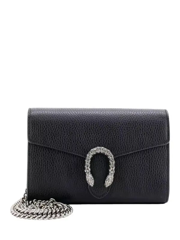 Gucci Dionysus Chain Wallet Leather Small Crossbody Bag - Black