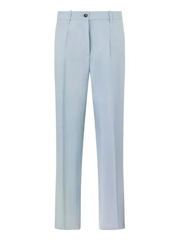 NINE:INTHE:MORNING Straight Linen Trousers - Blue