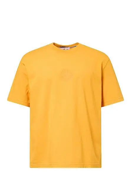 Stone Island Camo Compass-print Cotton-jersey T-shirt - Orange