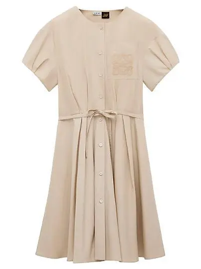 Loewe X Paula's Ibiza Puff-sleeve Mini Shirt Dress - Light Beige