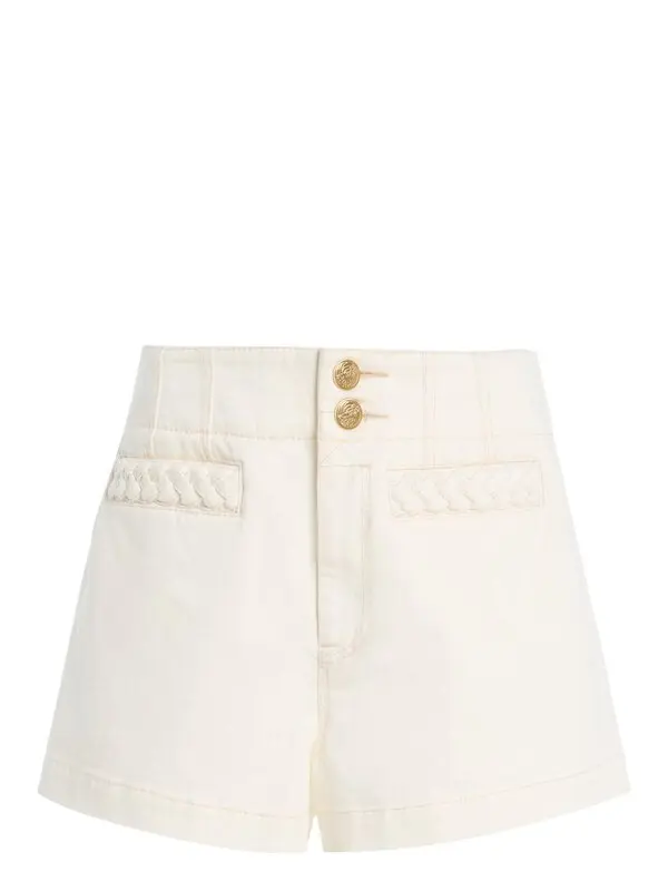 Zimmermann Roselight High-rise Denim Shorts - Ivory