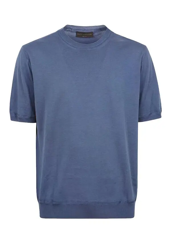 BRETT JOHNSON Fine-knit T-shirt - Blue