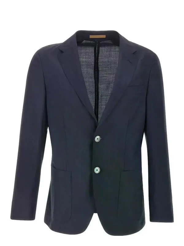 BOSS Single-breasted Seersucker Blazer - Blue